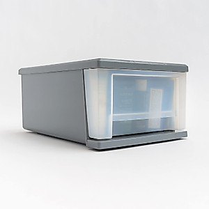 IRIS USA 6.5 Quart Gray Stackable Drawer, 5 Pack