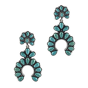 Turquoise Fanwise Delicate Dangle Metal Earring