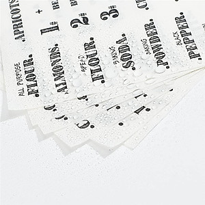 CRASPIRE Kitchen Pantry Labels 12 Sheets Preprinted Clear Kitchen Food Labels Water Resistant Organize Labels for Containers Jars Canisters Storage Bins