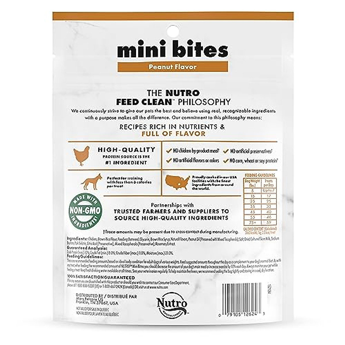 NUTRO Mini Bites Dog Treats Peanut Flavor, 8 oz. Bag