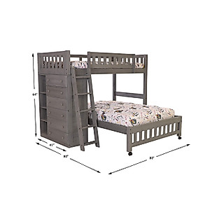 Discovery World Furniture Charcoal Twin Over Full Loft