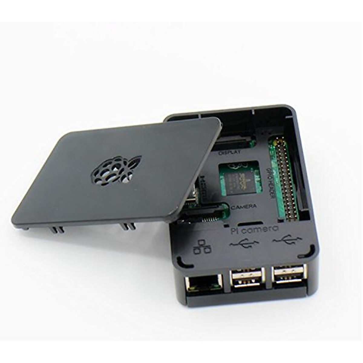 Black Protective Case/Box/Enclosure for Raspberry Pi Model B/ 2/3 with Aluminum Heatsink Cooler - Access to All Ports