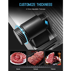 Meat Slicer,TOKASS Electric Deli Food Slicer with Removable 7.5’’ Stainless Steel Blade, Adjustable Thickness Meat Slicer for Home Use, Child Lock Protection, Easy to Clean, Food Slicer Machine-Silver