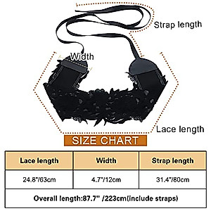 Lovful Womens Faux Leather Lace Wrap Around Obi Belt Waist Boho Band Wide Belts,Black