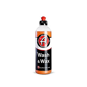 Adam's Wash & Wax 16oz - Car Wash Soap Infused with Pure Carnauba Car Wax Polymers | Paint Protection | Use in 5 Gallon Bucket Foam Cannon Foam Gun | RV, Boat, Marine Vehicle Wash