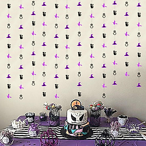 Fangleland Halloween Witch Party Streamer Garlands Purple, Bachelorette Bridal Shower Ceiling Wall Hanging Banner Decorations, Halloween Party Decor Supplies