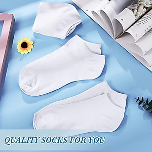 200 Pairs Thin Low Cut Ankle Socks Polyester Comfortable Lightweight Sock for Men Teens Team Charity Event Supplies Bulk Pack (White)