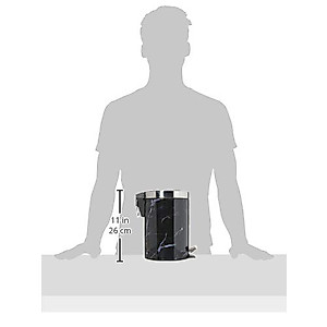 Mini Modern Black Marble & Silver Round Step Trash Can by Home Basics | 3 Liter Compact Garbage Bin with Removable Liner Bucket and Handle for Bathroom, Office, or Powder Room