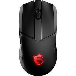 MSI Clutch GM41 Lightweight Wireless Gaming Mouse & Charging Dock, 20,000 DPI, 60M Omron Switches, Fast-Charging 80Hr Battery, RGB Mystic Light, 6 Programmable Buttons, PC/Mac