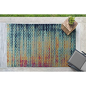 Kaleen 5'3" x 7'3" Area Rug in Multi-Color, Indoor / Outdoor Zuma Beach Collection