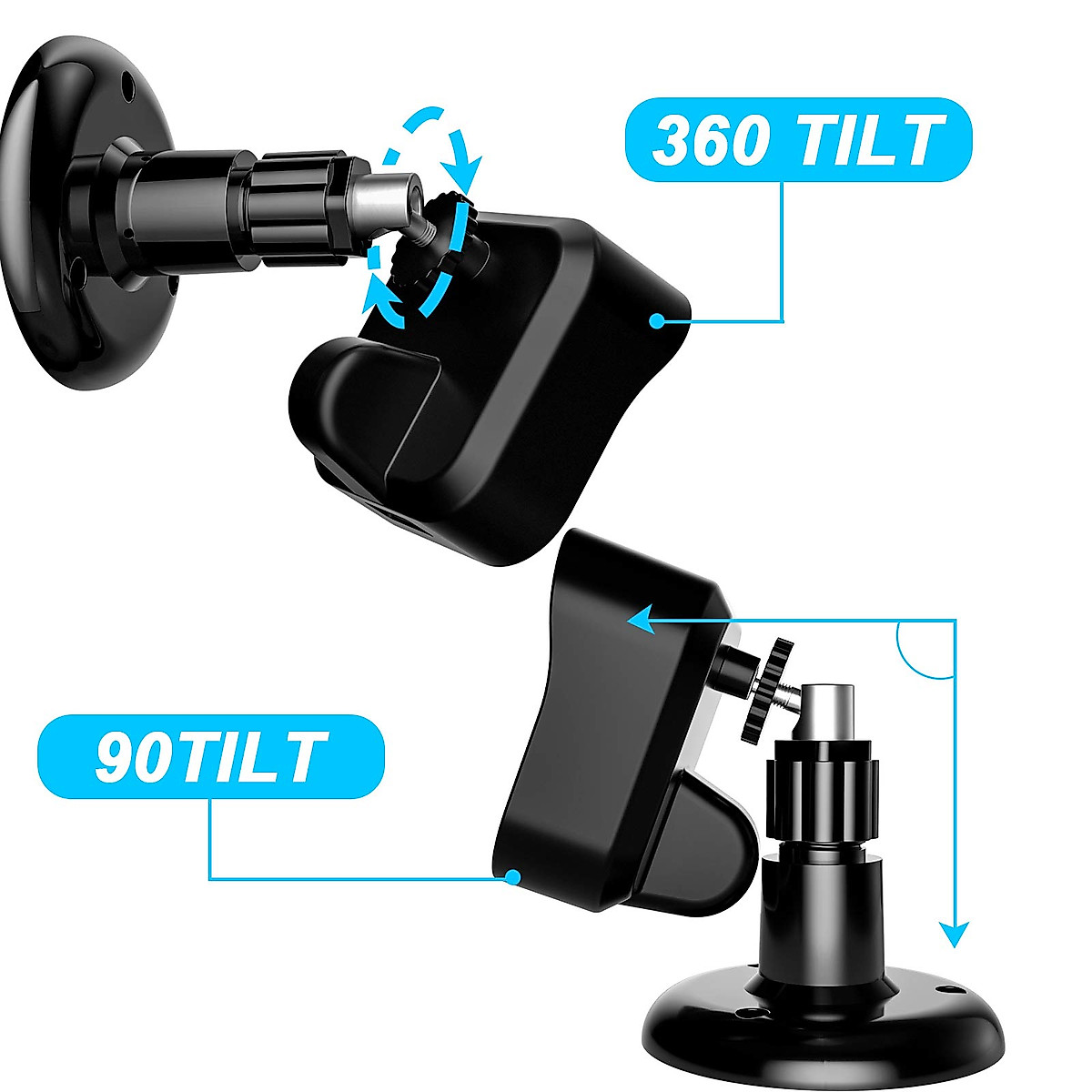 COOLWUFAN Wall Mount Bracket for All-New Blink Outdoor (3rd Gen) Camera, 360° Protective Case & Adjustable Mount for Blink Sync Module 2 Mount for Blink Home Security Camera (Black (3 Packs))