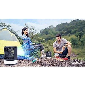 Air Conditioner Unit Portable, Kedoxi Cordless Mobile Air Conditioning Units Table Fan Air Cooler, 7 Colour Cooling Fan for Home Office Outdoor, 4 in 1 Humidifier, Fans, Air Con with Timer