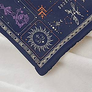Pisces Constellation Astrology Blanket Flannel Fleece Throw Soft Cozy Blankets Microfiber Lightweight Warm Cozy Fuzzy Plush for Couch Sofa Bed Office All Season 50"X40" S for Kid