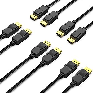 BENFEI [VESA Certified] DisplayPort to DisplayPort 6 Feet Cable 5 Pack, DP to DP Male to Male Cable Gold-Plated Cord, Supports 4K@60Hz, 2K@165Hz Compatible for Lenovo, Dell, HP, ASUS