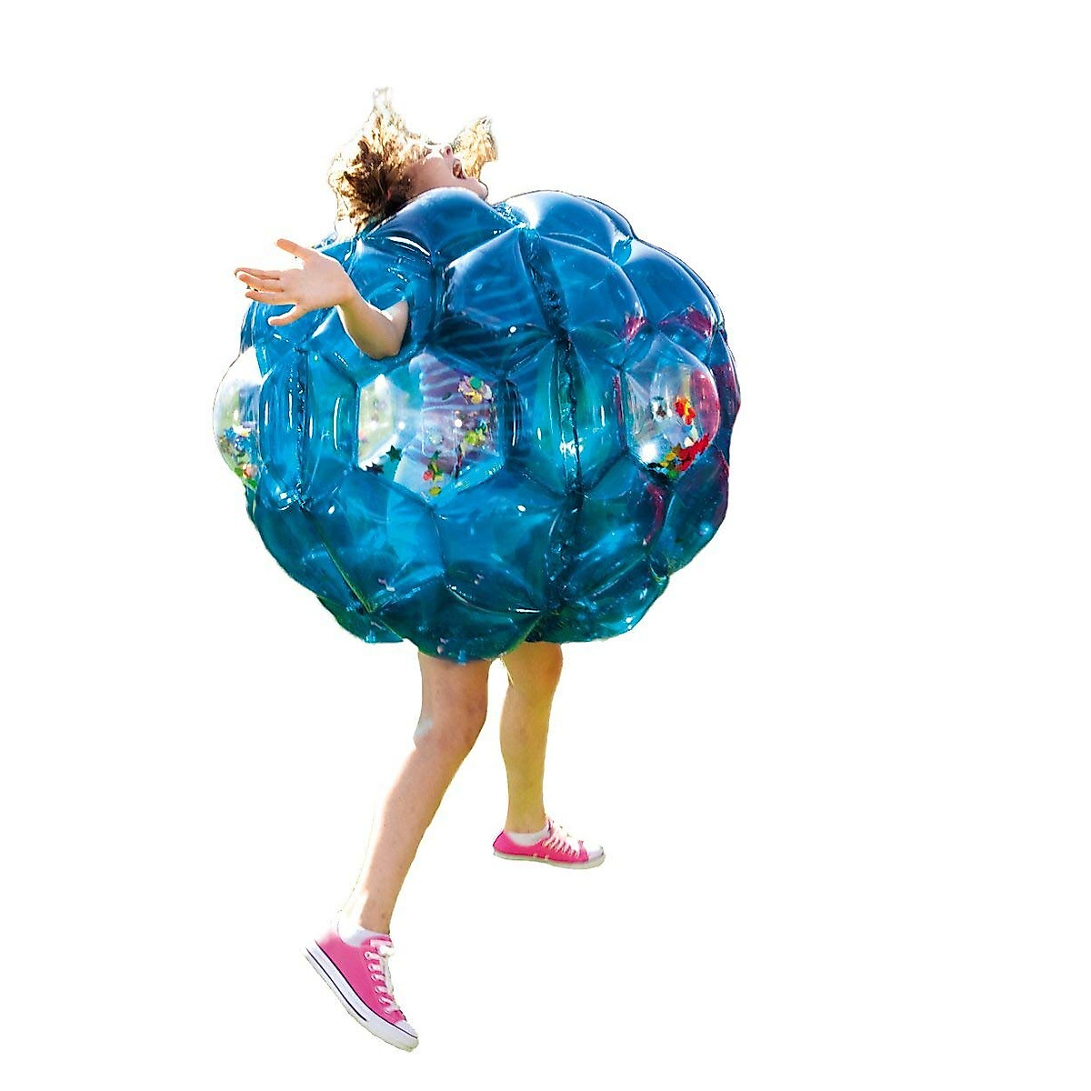HearthSong Set of Two 36" Blue Inflatable Buddy Bumper Wearable Balls, Holds Up to 200 lbs.