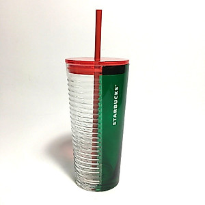 Starbucks Holiday 2021 Tricolor Glass Tumbler 16 oz