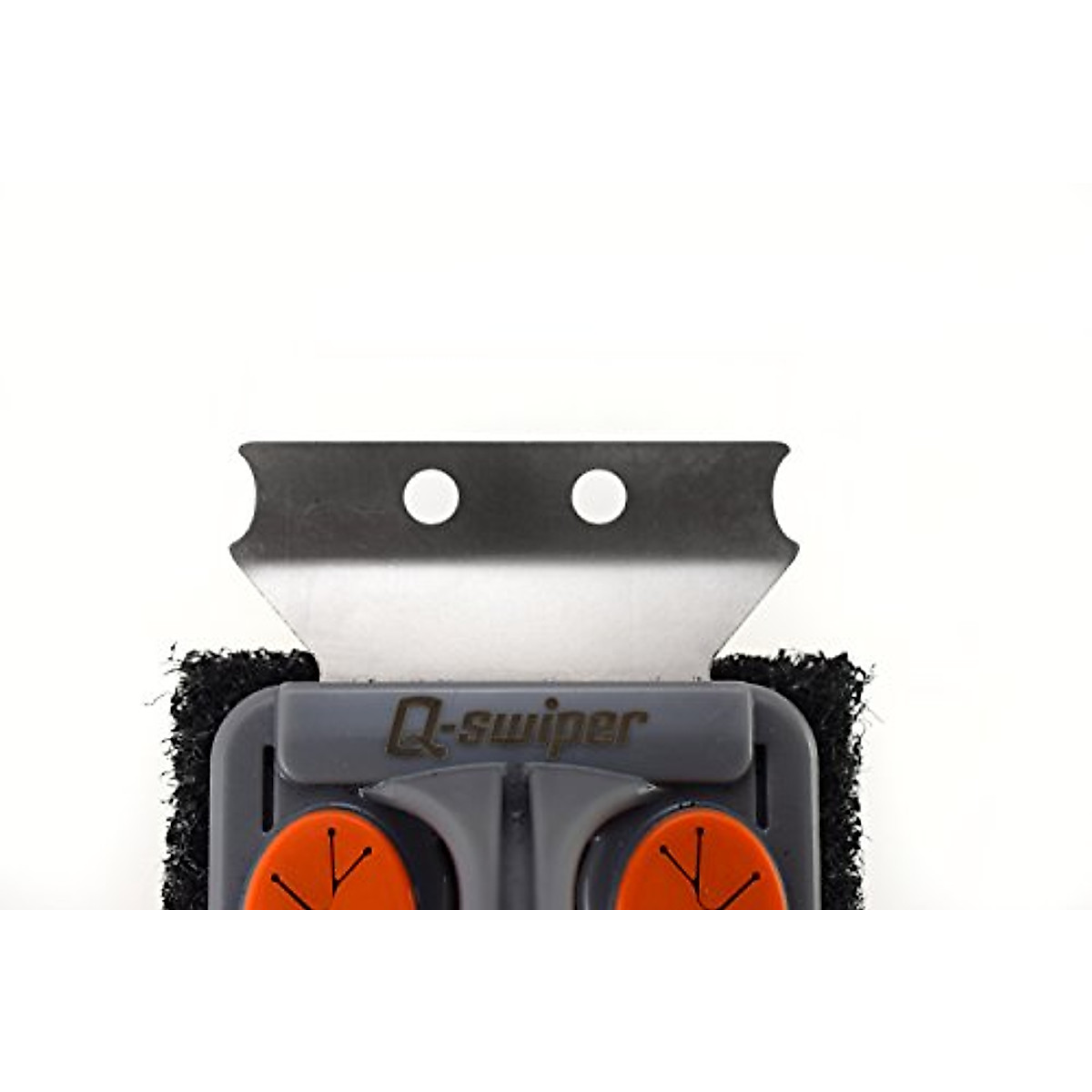 Q-Swiper BBQ Grill Brush with Stainless Steel Scraper. Bristle Free and Wire Free Cleaning. Safe Way to Remove Grease and Grime. Ideal use with The Q-Swiper Grill Cleaning Wipes (Sold Separately).