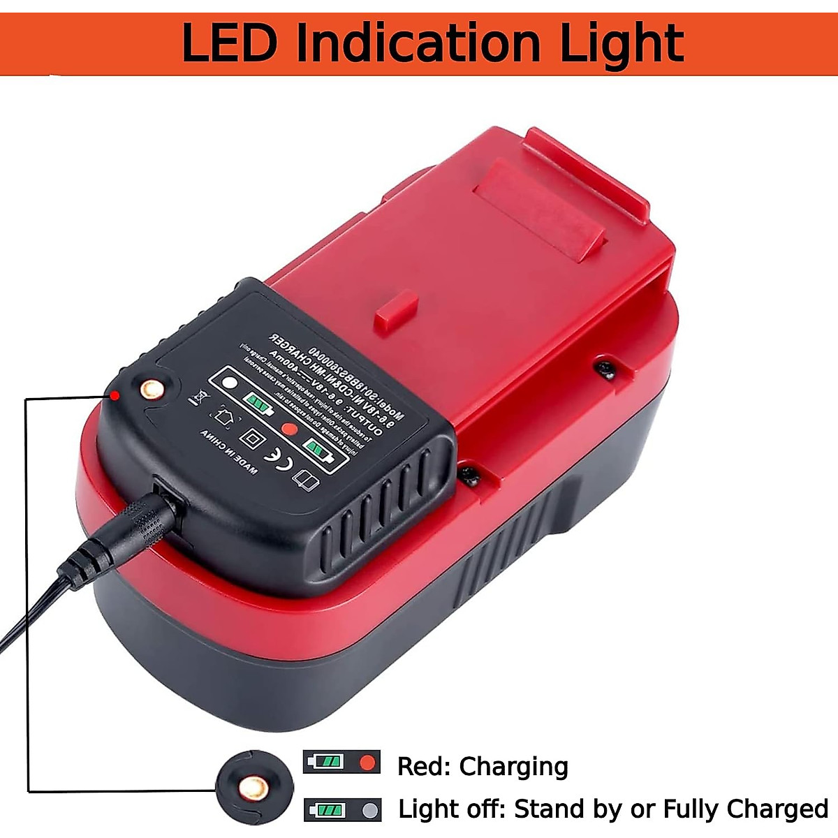 Replace for Black and Decker 18V Battery Charger 90556254-01 9.6V-18V NiCad & NiMh Battery HPB12 FS12B HPB14 FSB14 HPB18 HPB18-OPE FSB18 HPB96 FSB96