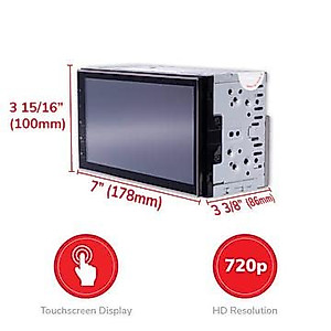 6.8" Ford F-150 (2009-2014) Double Din Car Stereo Kit with Dash Kit, Anntenna Adapter, Apple CarPlay, Android Auto, Bluetooth Naviagtion, Camera Input (Black with Steering Wheel Controls)