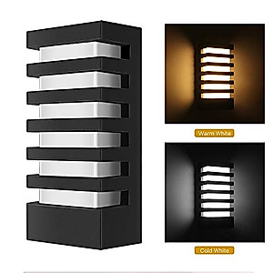 LemonBest Wall Sconce Modern Porch Light Garden Wall Lamp, Indoor Outdoor Use 15 Watts LED Wall Light Fixture for Corridor Garage Cafe Villas Hotel Lighting (Cool White)