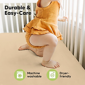 2-Pack Crib Sheets for Boys, Girls - Viscose Derived from Bamboo Fitted Crib Sheet, Baby Crib Sheets Neutral, Crib Mattress Sheet, Toddler Bed Sheets, Baby Sheets for Crib Fitted Sheets (Rust)