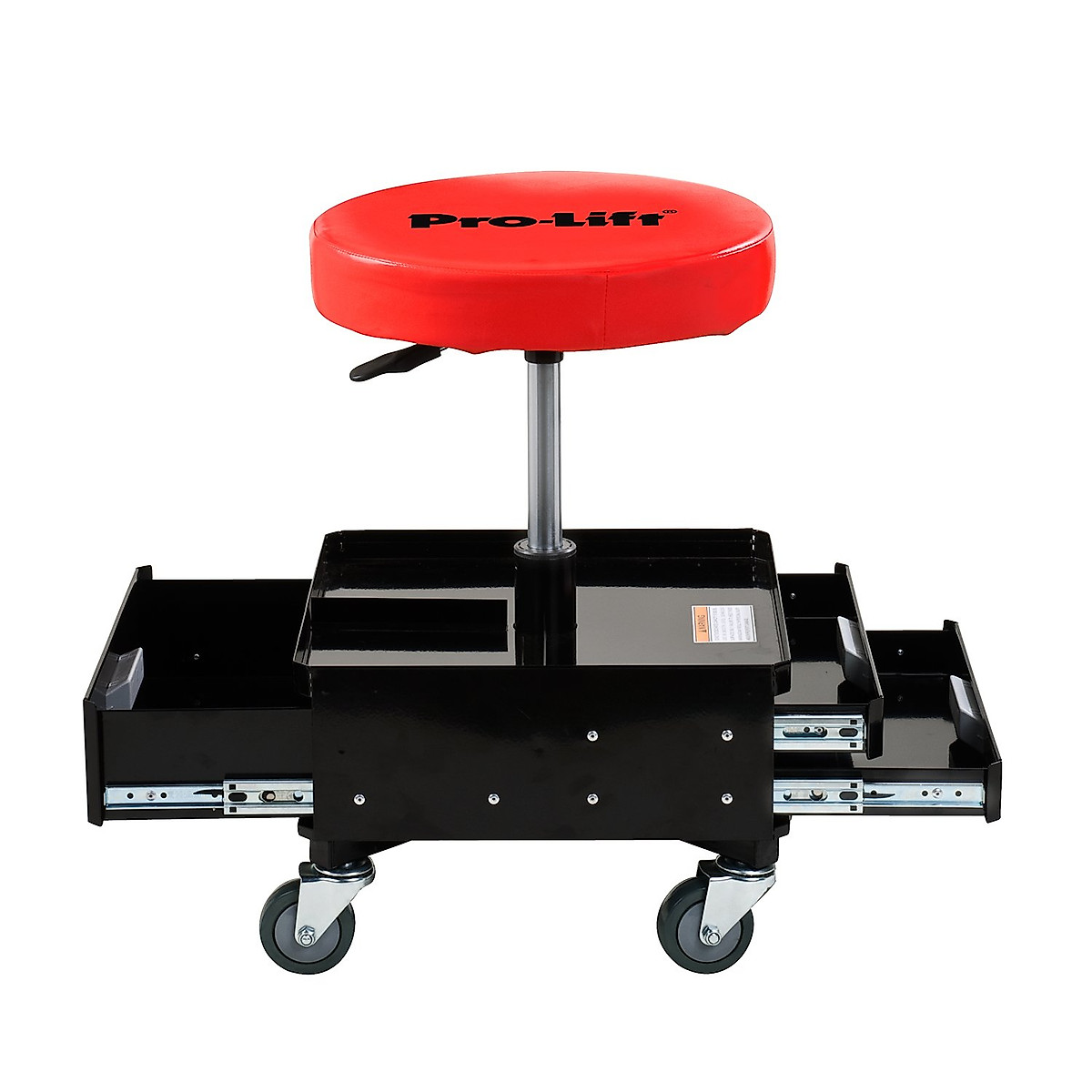 Pro-Lift C-3100 Grey Pneumatic Chair with Dual Tool Tray - 300 lb. Capacity, Pack of 1