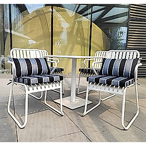 Outdoor Patio Cushions17"X 17"black White grey stripes Waterproof Garden Lawn Patio Furniture Chair Cushions Set of 4 thicken High Density Sponge Filling for Patio Outdoor Furniture decorative cushion