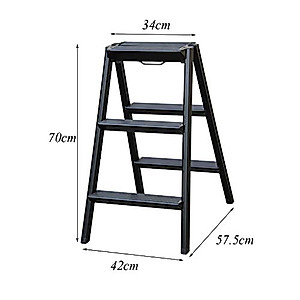 PENGJIE Folding Ladder Step Stool Ladder 3 Step Folding Aluminum Stool Heavy Duty Steel Portable Anti Slip Mat Tread Compact 120 Kg Capacity