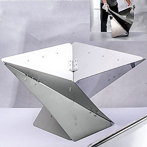 Fire Pits Outdoor Foldable Large Stainless Firepit,Strong and Sturdy,Durable,Space Saving and Easy to Carry.Outdoor Fire Pit,Modern Deautiful Artistic Appearance,Suitable of Users 1-10 People