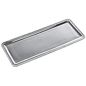 Mariposa Beaded Long Tray, One Size, Silver