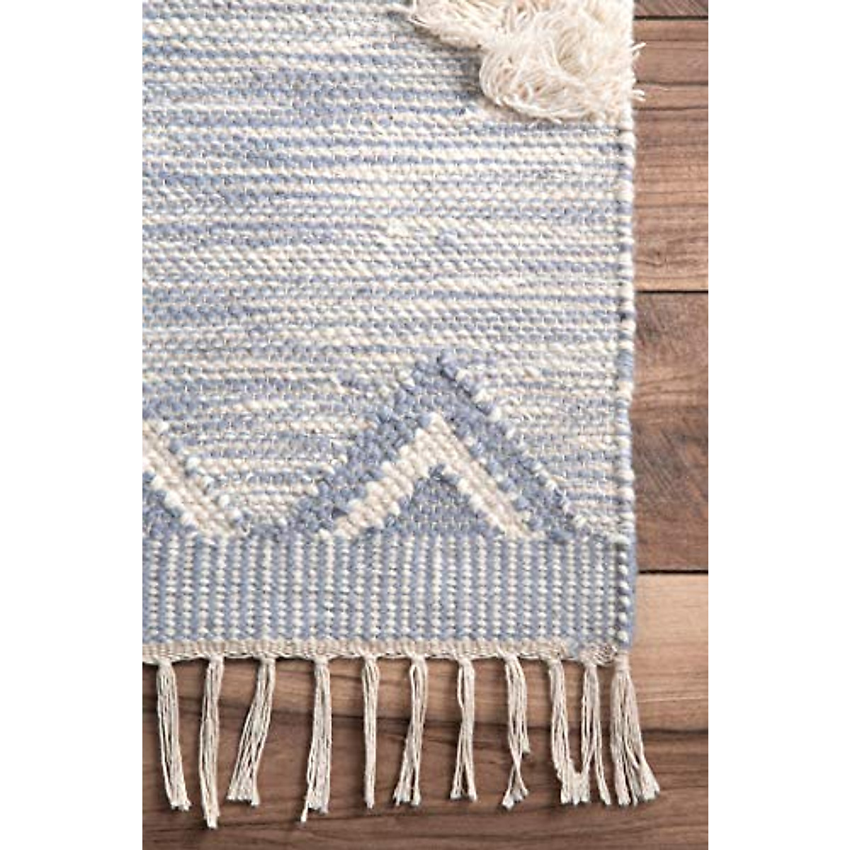 nuLOOM Savannah Moroccan Fringe Area Rug, 6' Square, Blue