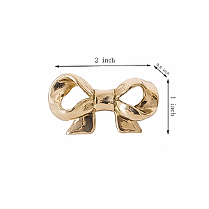 UniDes Pack of 2 Gold Brass Knobs for Dresser,Drawers and Cabinet, Decorative Bow Knobs and Pulls for Kids,Children,Girls Bedroom,2 PC