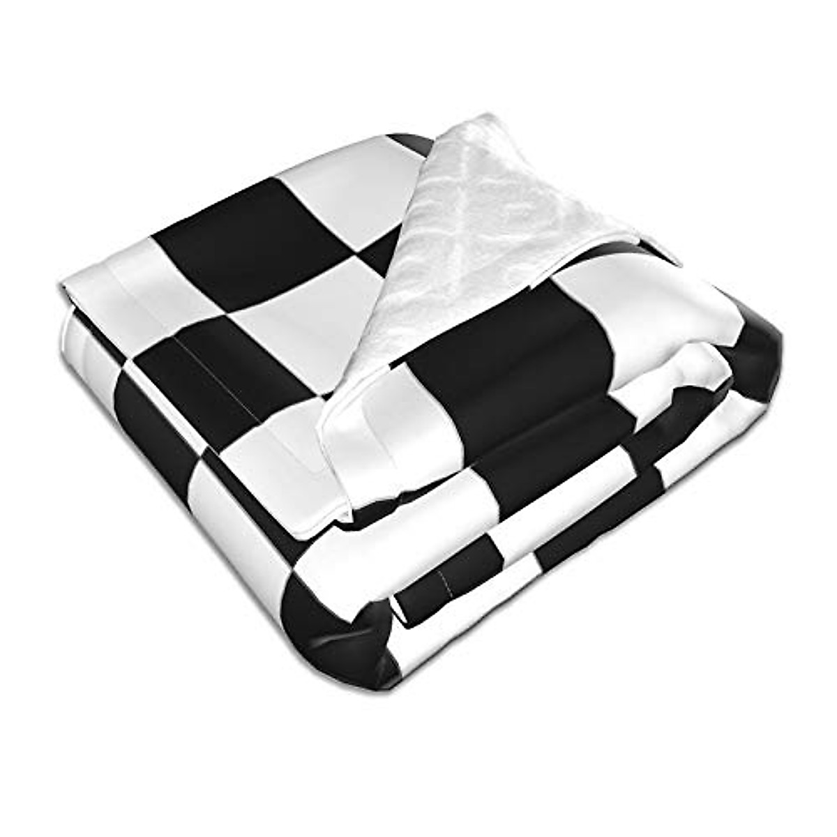 Race Waving Checkered Flag Baby Blanket Cute Custom Unisex Warm Super Soft and Comfortable Cotton Flannel Blanket one sizeBlack
