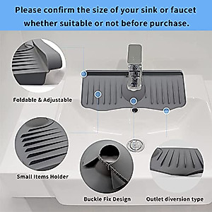 EastVita Kitchen Faucet Sink Splash Guard, Waterproof Silicone Faucet Drain Pad,Sink Draining Pad Behind Faucet,Kitchen Sink Accessories for Kitchen & Bathroom Countertop Protect,White