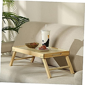 MAGICLULU 1pc Computer Desk Study Desk Foldable Breakfast Table Mini Size Breakfast Tray Serving Bed Tray Wooden Pallets Folding Trays Wooden Desk Study Table Laptop Table Home Writing Table