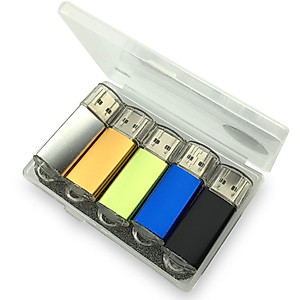 Ebamaz USB Flash Drives 2.0 Metal Key Pack of 5 Colors (512MB,Not GB,Smaller Than 1GB,Blank)