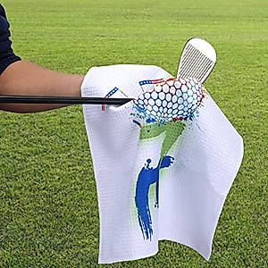 ZZHAO Golf Towel | Super Absorbent Microfiber Towels | Lightweight, Scratch-Resistant, and lint-Free | Aluminum Alloy Hook | 16x12 Inches for Father's Day