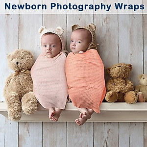 6 Pcs Baby Wrap Newborn Baby Knit Stretch Wrap Baby Blankets Unisex Newborn Photography Wraps Props Baby Swaddle Wrap Nursery Swaddling Blankets Receiving Blankets for Infant Babies, 64 x 16 Inch