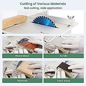 Huanyu Mini Table Saw Upgraded 300W 9000RPM Precision Multifunctional Table Saws Woodworking Lathe Polishing Bench Handmade Adjustable Blade Model Electric Portable Cutting Saw For DIY Crafts (Group1)