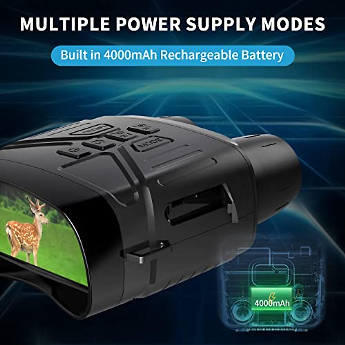 Fvtga Night Vision Goggles - 4K Night Vision Binoculars for Adults, 3'' Large Screen Binoculars can Save Photo and Video with 32GB Memory Card & Rechargeable Lithium Battery