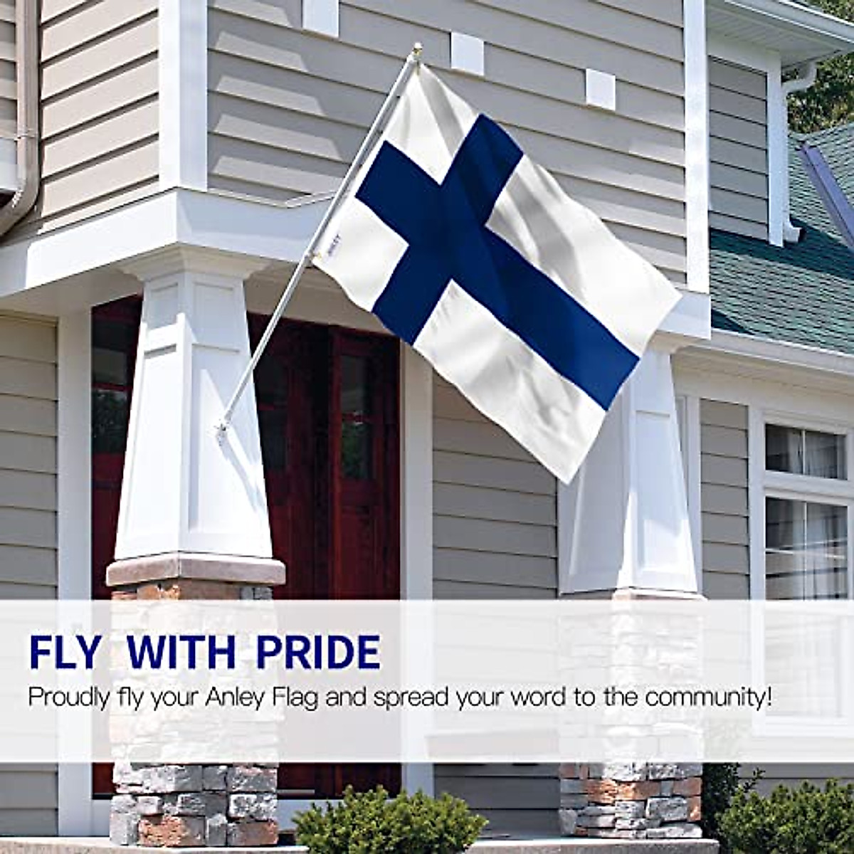 ANLEY Fly Breeze 3x5 Foot Finland Flag - Vivid Color and Fade Proof - Canvas Header and Double Stitched - Finnish Finn National Flags Polyester with Brass Grommets 3 X 5 Ft