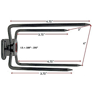 OneGrill Stainless Steel Grill Rotisserie Spit Rod Forks (Fits: 1/2 Inch Hexagon, 3/8 Inch Square, 1/2 Inch Round)