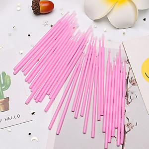 Akstore 600 PCS Disposable Micro Applicators Brush Eyelash Extension Individual Applicators Mascara Brush for Make up and Clean and Compatible and Personal Care (Pink)