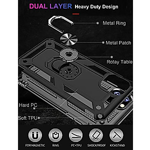 LUMARKE iPhone 11 Pro Case with Tempered Glass Sreen Protector,Pass 16ft Drop Test Military Grade Heavy Duty Cover with Magnetic Kickstand,Protective Phone Case for iPhone 11 Pro 5.8" Black