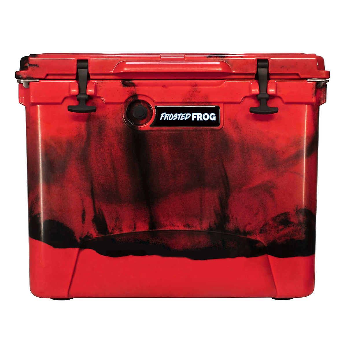 Frosted Frog 60 Quart Ice Chest Heavy Duty High Performance Roto-Molded Commercial Grade Insulated Cooler with Telescoping Handle and Wheels (Red Camo)