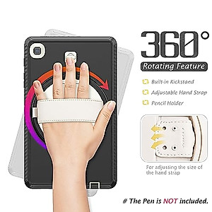 Tablet PC Case Hard Rugged Protective Cover Compatible with Samsung Galaxy Tab A7 Lite 8.7 inch T220/T225 (2021) Tablet - Multi-layered Protective Case with Screen Protector, 360° Rotatable Stand/Hand