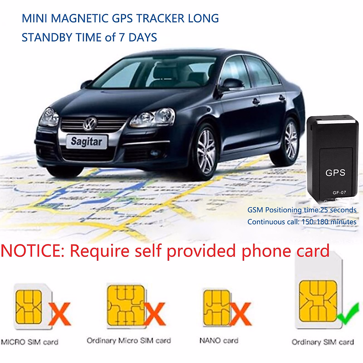 GPS Tracker for Vehicles,GPS Tracking Device,Full Global Coverage Mini Magnetic Car GPS Tracker Portable Real Time Locator for Cars/Trucks/Dogs/Person. No Subscription Required/No Monthly Fee