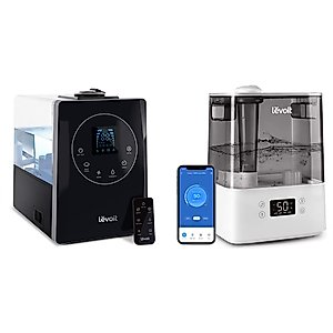 LEVOIT Humidifiers for Large Room Bedroom (6L), Black & Humidifiers for Bedroom Large Room Home, 6L Top Fill Cool Mist Air Ultrasonic for Plants Indoor with Essential Oils Diffuser, Gray