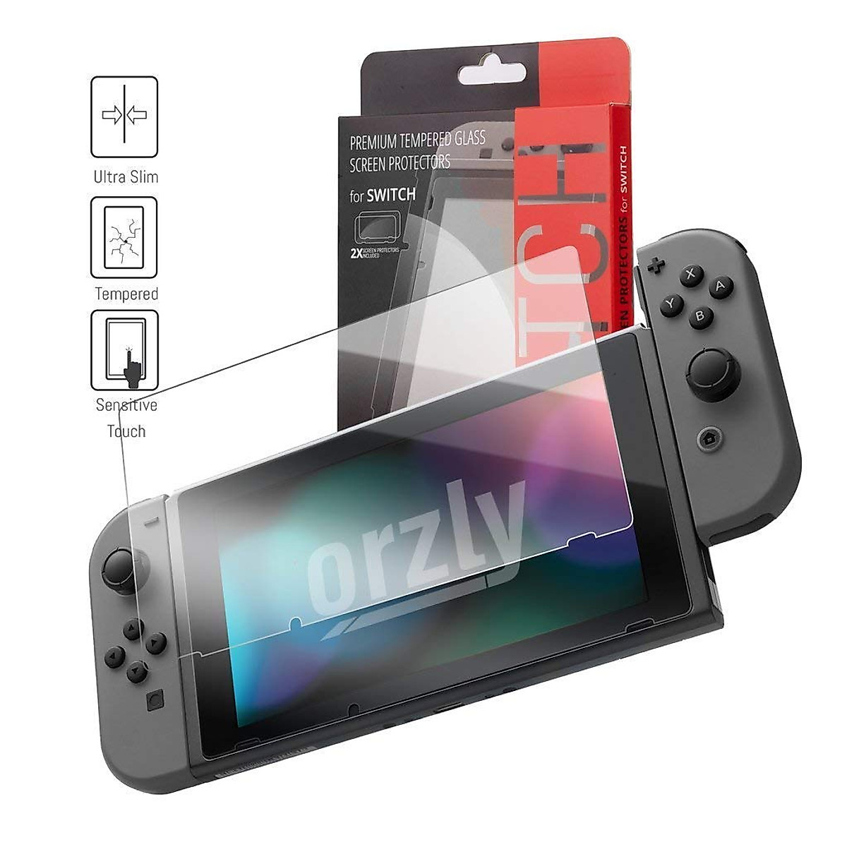Switch Accessories Bundle - Orzly Essentials Pack for Nintendo switch Case & Screen Protector, Grip Case, Games Holder, Headphones - Classic Black Edition
