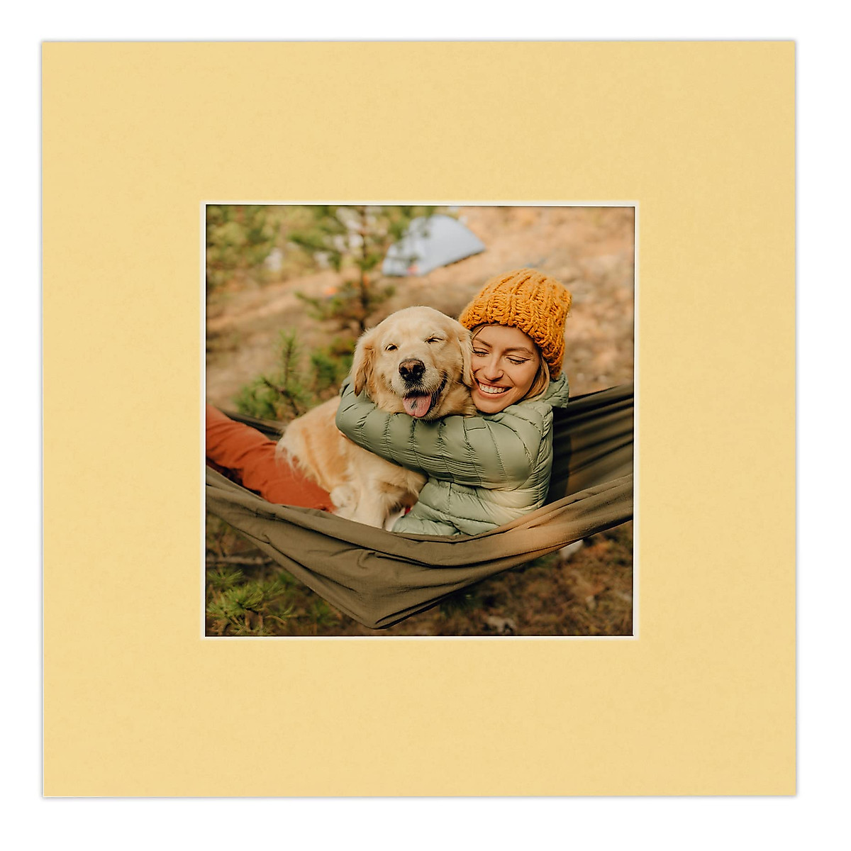 12x18 Mat Bevel Cut for 11x17 Photos - Acid Free Marzipan Beige Precut Matboard with Backing Board and Crystal Clear, Self Seal Photo Mat Bag - for Pictures, Photos, Framing - 4-ply Thickness